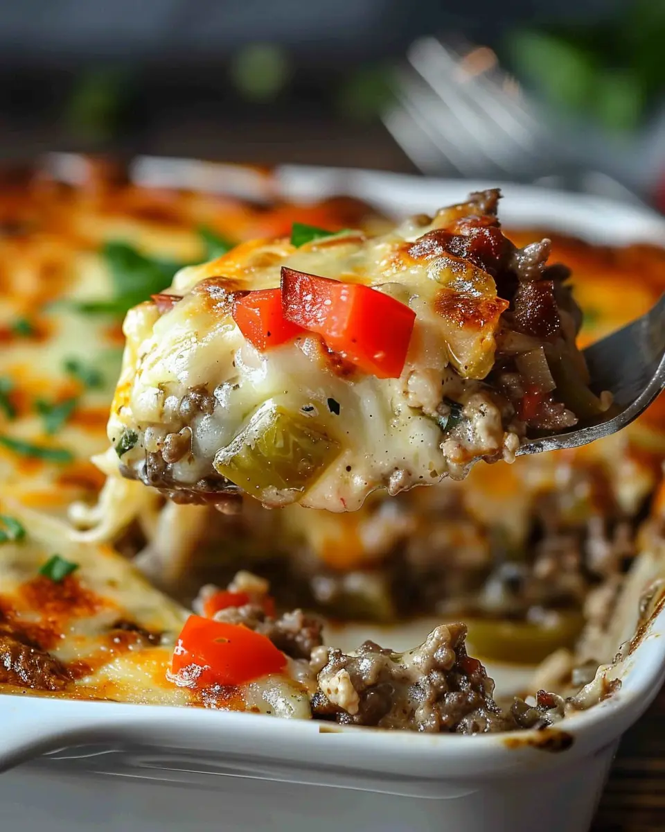 low carb philly cheesesteak casserole