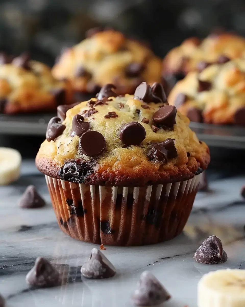 heavenly banana chocolate chip muffins